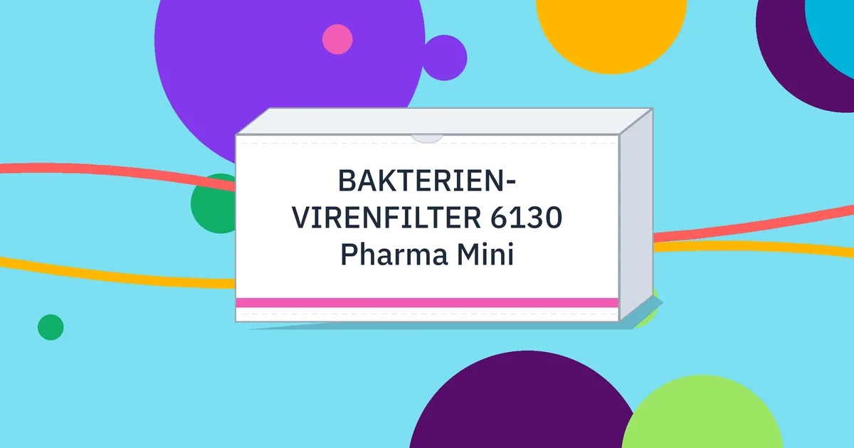 Symbolbild: Packung mit der Aufschrift BAKTERIEN-VIRENFILTER 6130 Pharma Mini (PZN 02726623) – Verfügbarkeit und Bezug in Apotheken in Frankfurt am Main