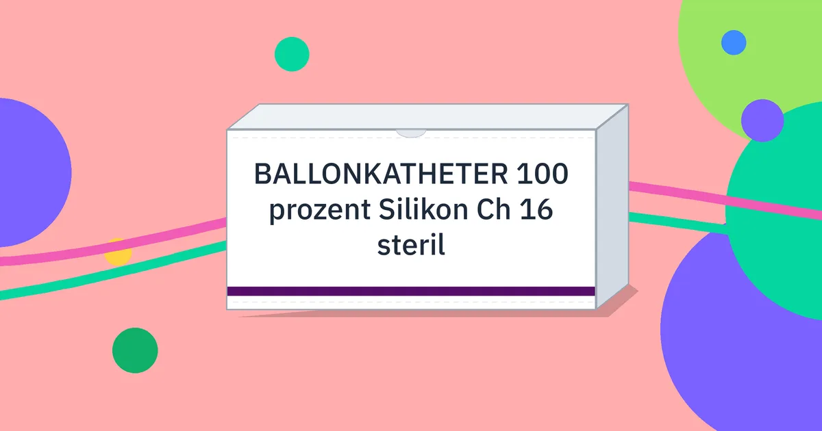 Symbolbild: Packung mit der Aufschrift BALLONKATHETER 100 prozent Silikon Ch 16 steril (PZN 02336371) – Verfügbarkeit und Bezug in Apotheken in Frankfurt am Main