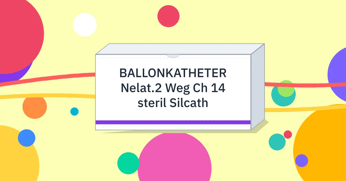 Symbolbild: Packung mit der Aufschrift BALLONKATHETER Nelat.2 Weg Ch 14 steril Silcath (PZN 00368993) – Verfügbarkeit und Bezug in Apotheken in Frankfurt am Main