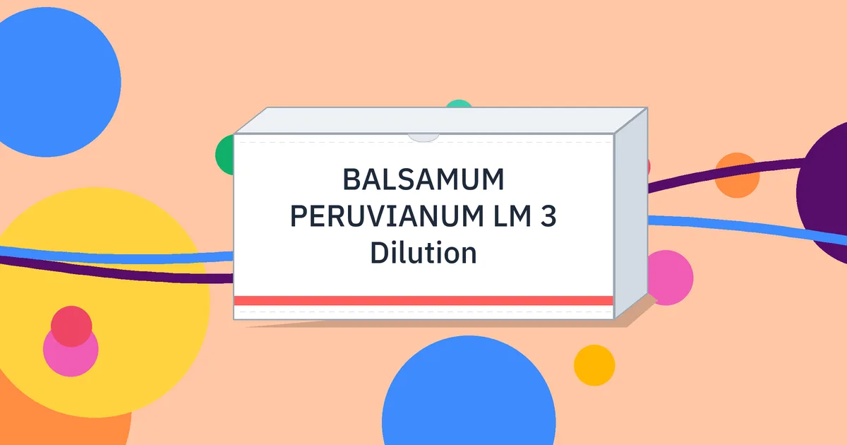 Symbolbild: Packung mit der Aufschrift BALSAMUM PERUVIANUM LM 3 Dilution (PZN 12787100) – Verfügbarkeit und Bezug in Apotheken in Frankfurt am Main