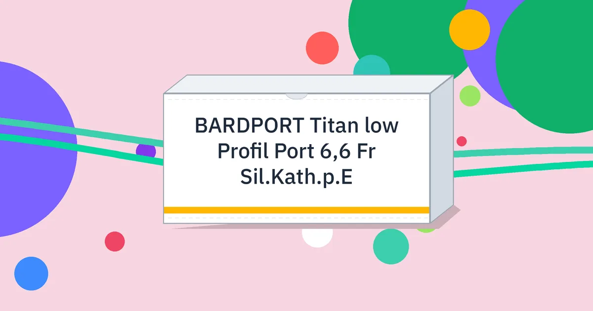 Symbolbild: Packung mit der Aufschrift BARDPORT Titan low Profil Port 6,6 Fr Sil.Kath.p.E (PZN 02754944) – Verfügbarkeit und Bezug in Apotheken in Frankfurt am Main