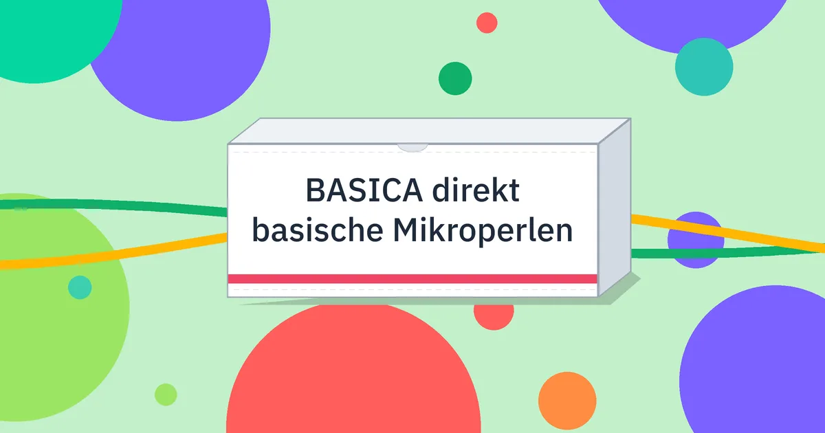 Symbolbild: Packung mit der Aufschrift BASICA direkt basische Mikroperlen (PZN 03216769) – Verfügbarkeit und Bezug in Apotheken in Frankfurt am Main