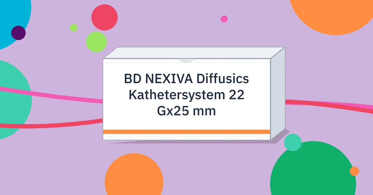 Symbolbild: Packung mit der Aufschrift BD NEXIVA Diffusics Kathetersystem 22 Gx25 mm (PZN 02066670) – Verfügbarkeit und Bezug in Apotheken in Frankfurt am Main