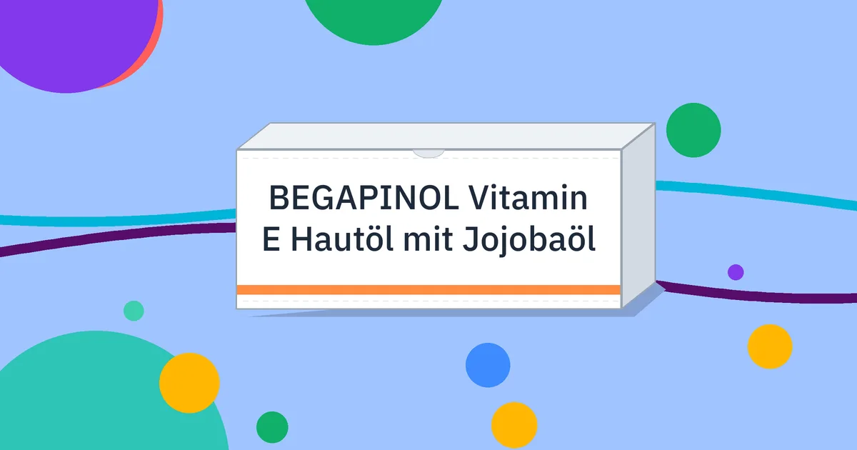 Symbolbild: Packung mit der Aufschrift BEGAPINOL Vitamin E Hautöl mit Jojobaöl (PZN 00806594) – Verfügbarkeit und Bezug in Apotheken in Frankfurt am Main