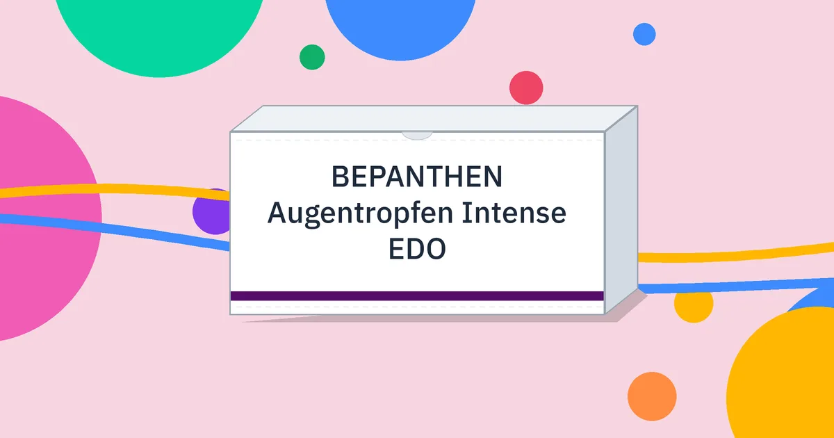 Symbolbild: Packung mit der Aufschrift BEPANTHEN Augentropfen Intense EDO (PZN 18879004) – Verfügbarkeit und Bezug in Apotheken in Frankfurt am Main