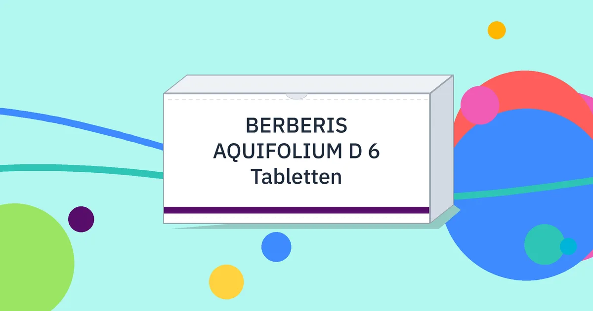 Symbolbild: Packung mit der Aufschrift BERBERIS AQUIFOLIUM D 6 Tabletten (PZN 04207407) – Verfügbarkeit und Bezug in Apotheken in Frankfurt am Main