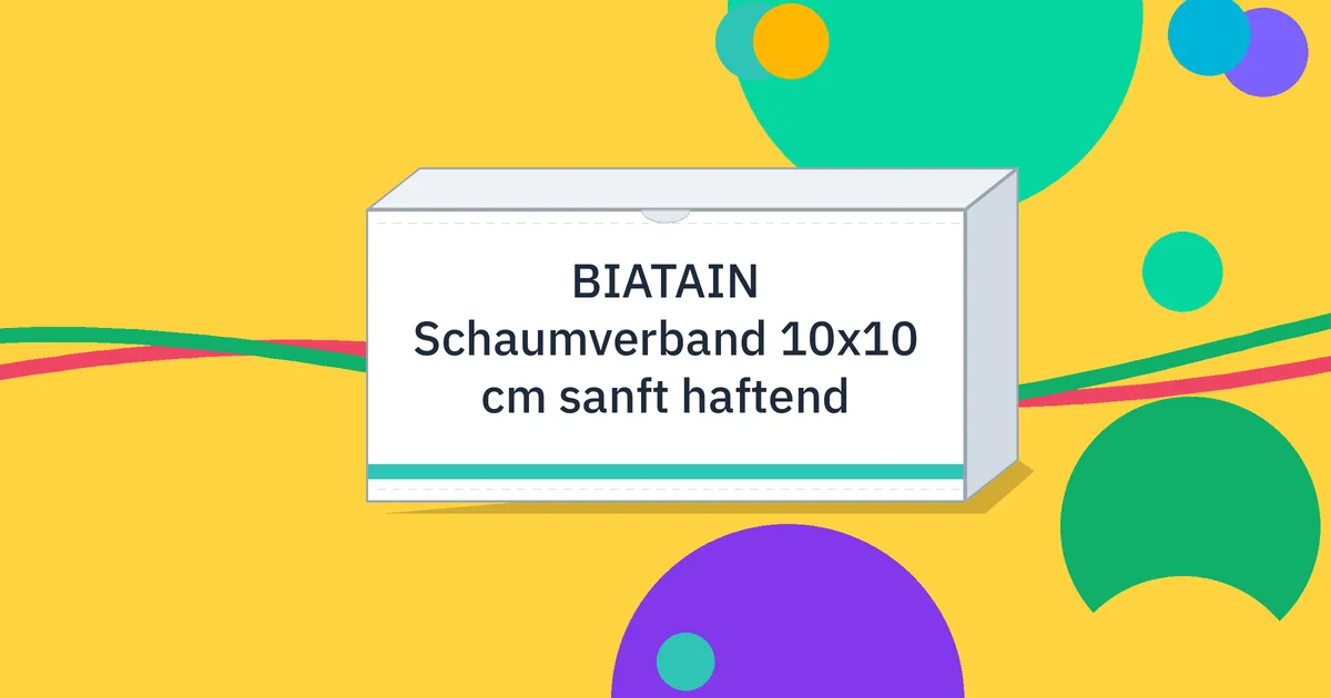 Symbolbild: Packung mit der Aufschrift BIATAIN Schaumverband 10x10 cm sanft haftend (PZN 10122827) – Verfügbarkeit und Bezug in Apotheken in Frankfurt am Main
