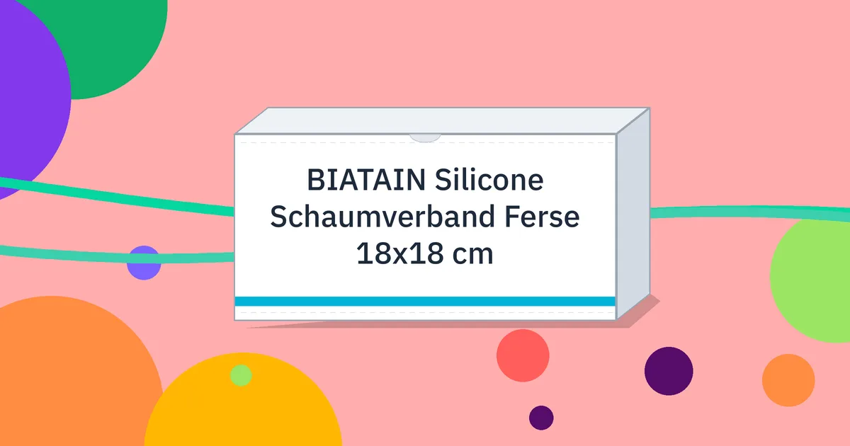 Symbolbild: Packung mit der Aufschrift BIATAIN Silicone Schaumverband Ferse 18x18 cm (PZN 18000331) – Verfügbarkeit und Bezug in Apotheken in Frankfurt am Main