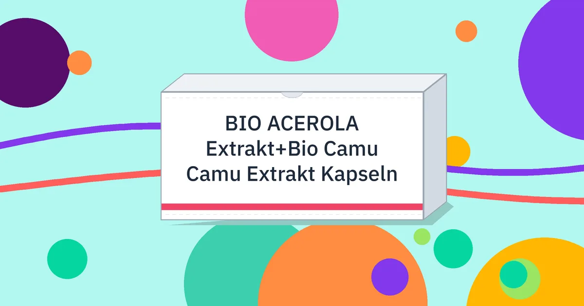 Symbolbild: Packung mit der Aufschrift BIO ACEROLA Extrakt+Bio Camu Camu Extrakt Kapseln (PZN 10008037) – Verfügbarkeit und Bezug in Apotheken in Frankfurt am Main