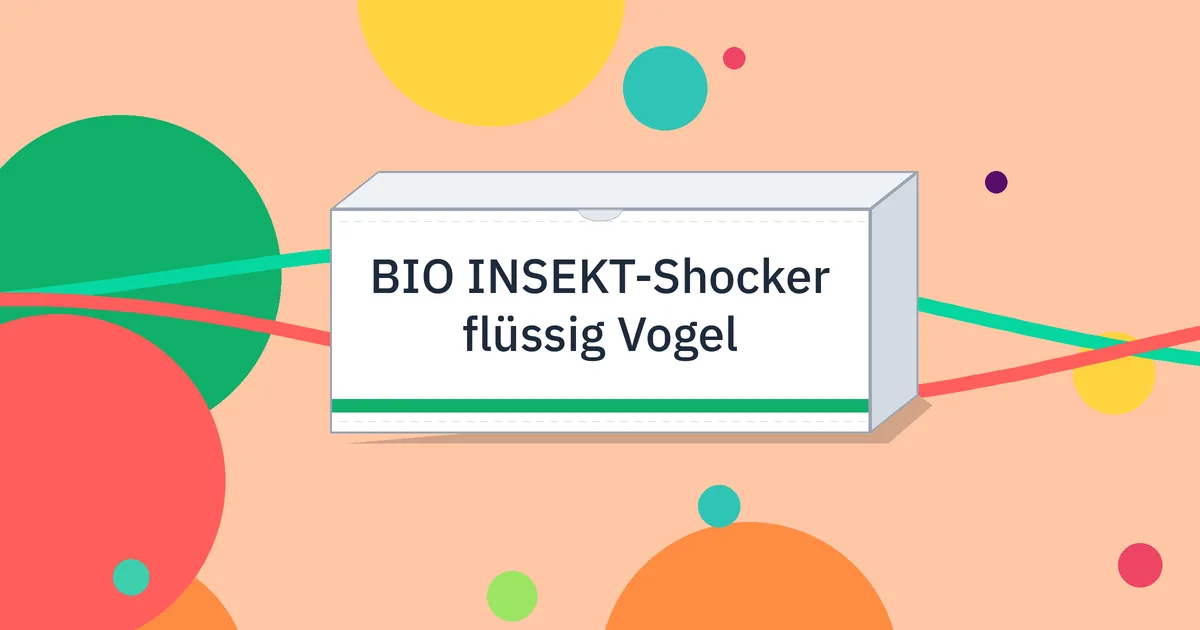Symbolbild: Packung mit der Aufschrift BIO INSEKT-Shocker flüssig Vogel (PZN 06086735) – Verfügbarkeit und Bezug in Apotheken in Frankfurt am Main
