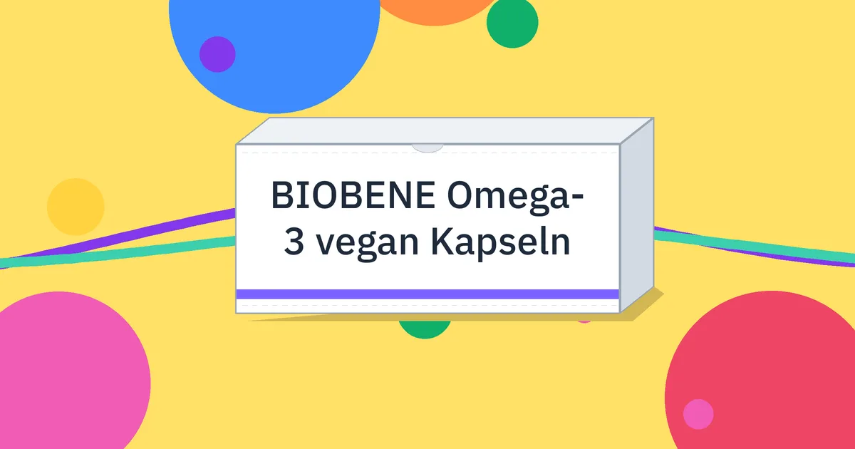 Symbolbild: Packung mit der Aufschrift BIOBENE Omega-3 vegan Kapseln (PZN 16570455) – Verfügbarkeit und Bezug in Apotheken in Frankfurt am Main