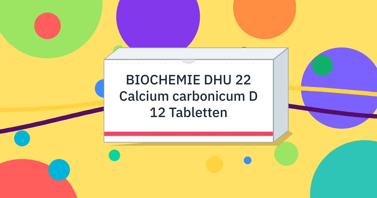Symbolbild: Packung mit der Aufschrift BIOCHEMIE DHU 22 Calcium carbonicum D 12 Tabletten (PZN 02581722) – Verfügbarkeit und Bezug in Apotheken in Frankfurt am Main