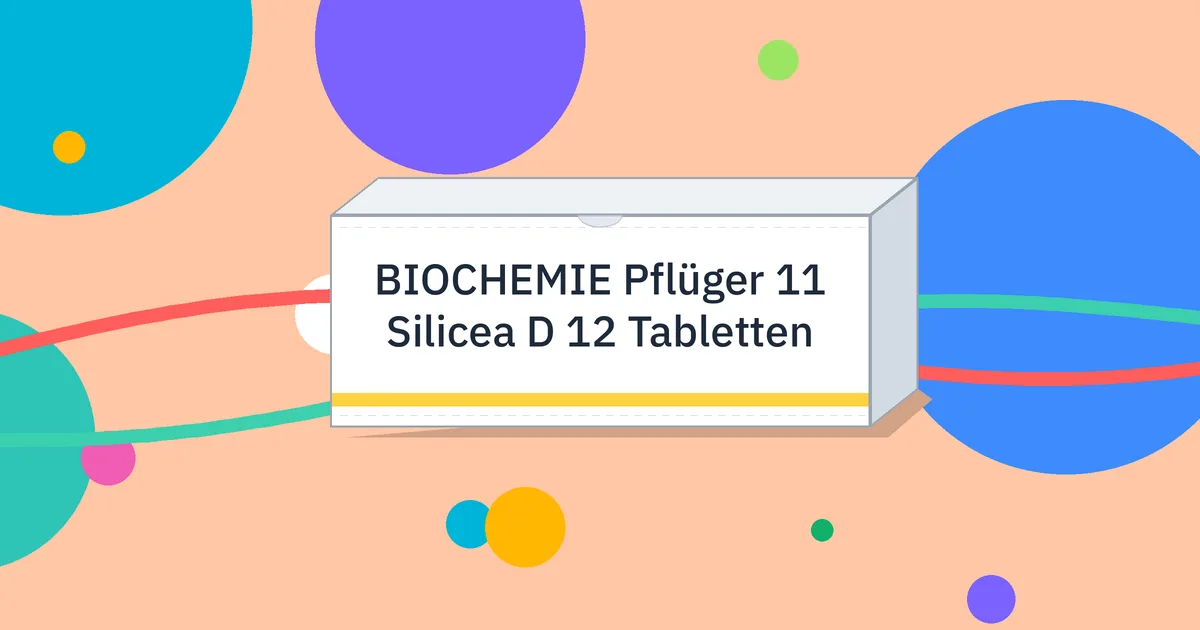 Symbolbild: Packung mit der Aufschrift BIOCHEMIE Pflüger 11 Silicea D 12 Tabletten (PZN 06320036) – Verfügbarkeit und Bezug in Apotheken in Frankfurt am Main