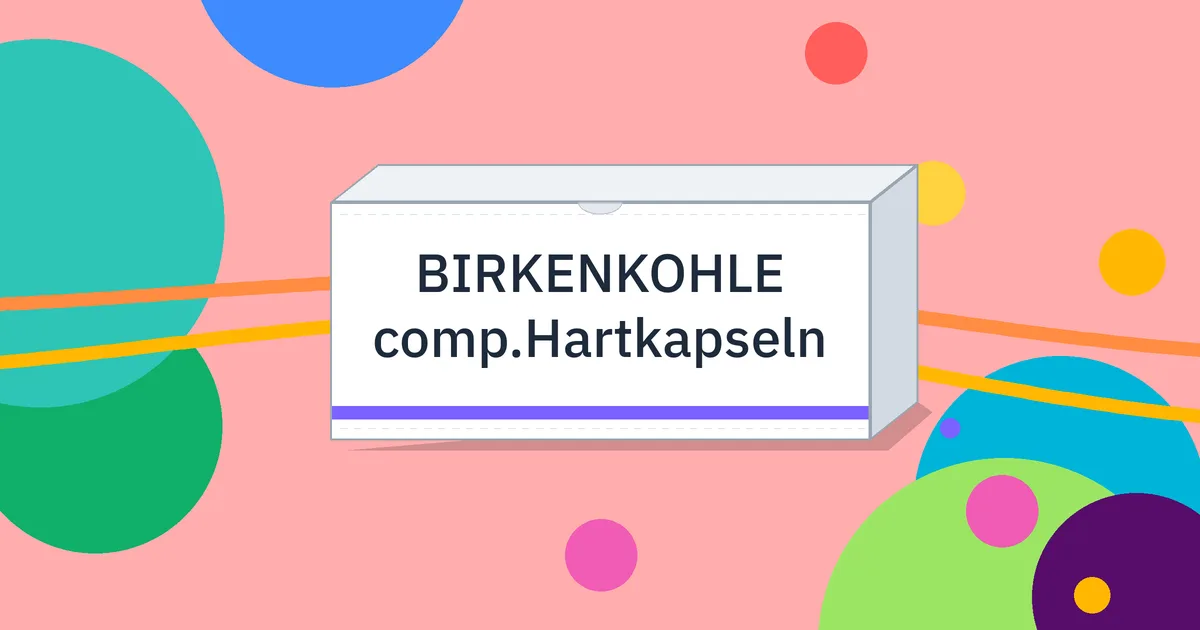 Symbolbild: Packung mit der Aufschrift BIRKENKOHLE comp.Hartkapseln (PZN 01390144) – Verfügbarkeit und Bezug in Apotheken in Frankfurt am Main