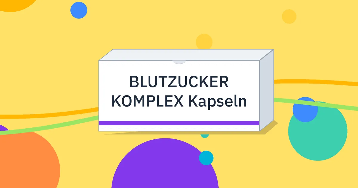 Symbolbild: Packung mit der Aufschrift BLUTZUCKER KOMPLEX Kapseln (PZN 19759733) – Verfügbarkeit und Bezug in Apotheken in Frankfurt am Main