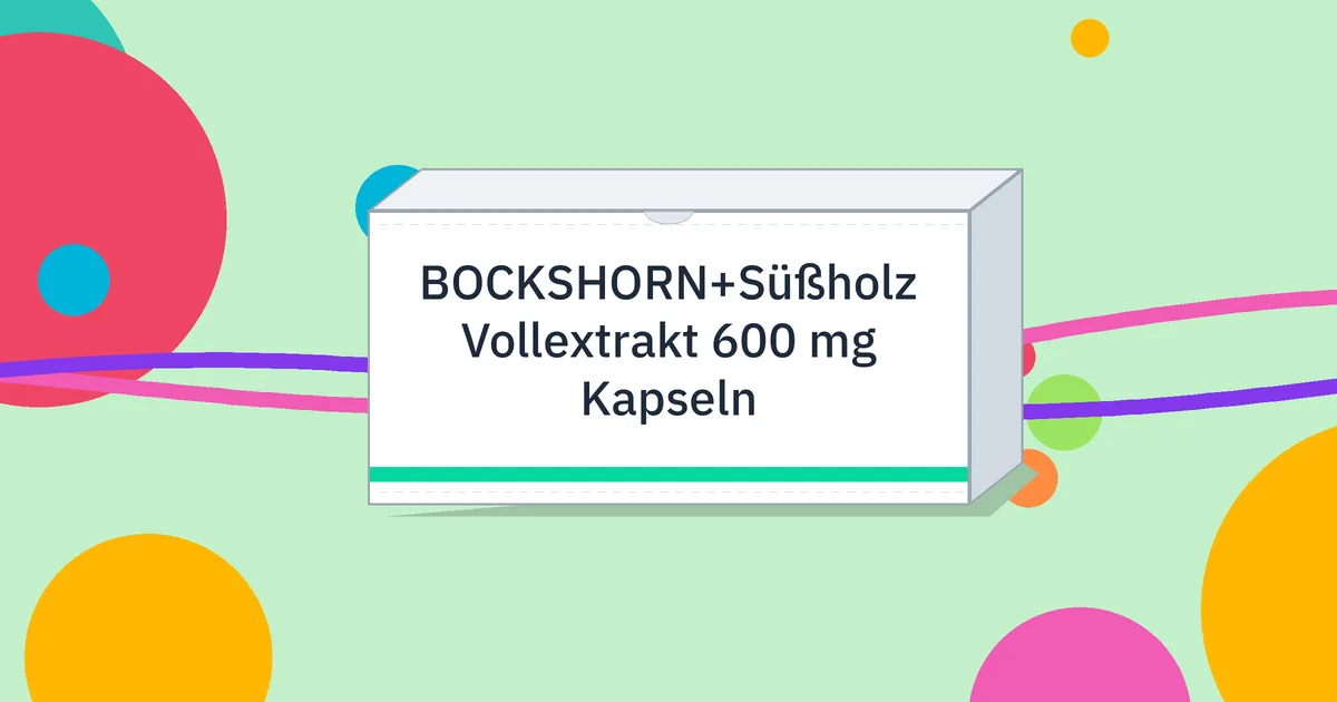 Symbolbild: Packung mit der Aufschrift BOCKSHORN+Süßholz Vollextrakt 600 mg Kapseln (PZN 12451156) – Verfügbarkeit und Bezug in Apotheken in Frankfurt am Main