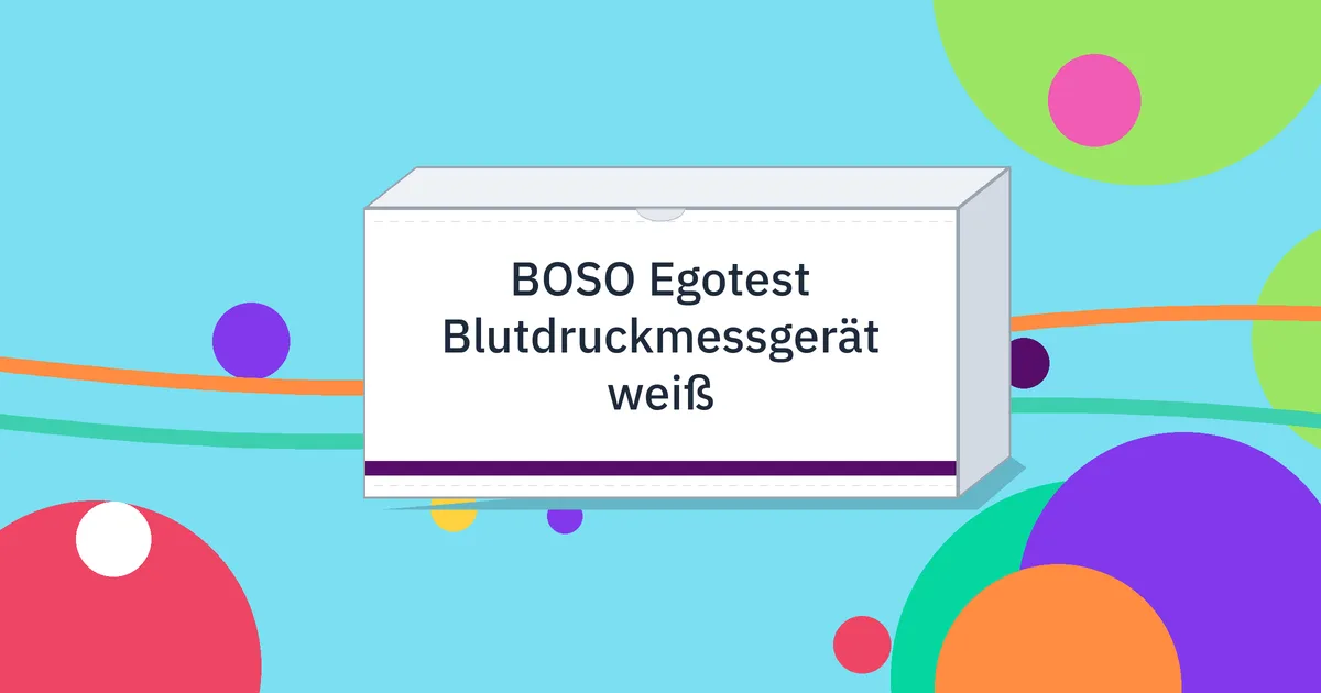 Symbolbild: Packung mit der Aufschrift BOSO Egotest Blutdruckmessgerät weiß (PZN 07365822) – Verfügbarkeit und Bezug in Apotheken in Frankfurt am Main