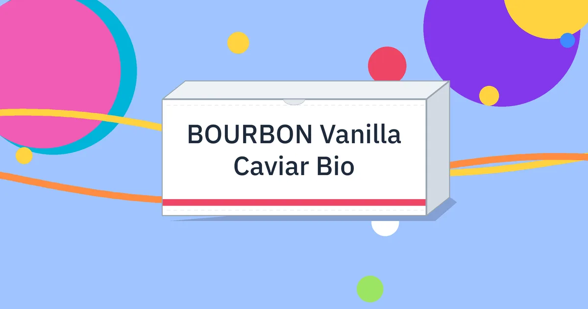 Symbolbild: Packung mit der Aufschrift BOURBON Vanilla Caviar Bio (PZN 12648551) – Verfügbarkeit und Bezug in Apotheken in Frankfurt am Main