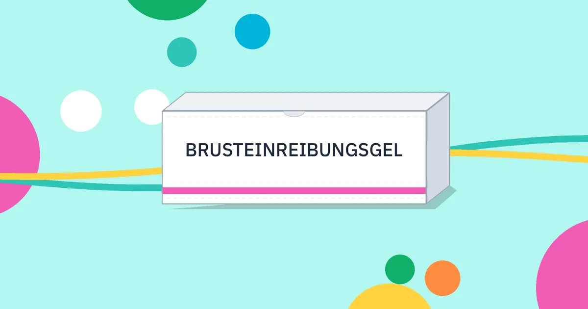 Symbolbild: Packung mit der Aufschrift BRUSTEINREIBUNGSGEL (PZN 18741783) – Verfügbarkeit und Bezug in Apotheken in Frankfurt am Main