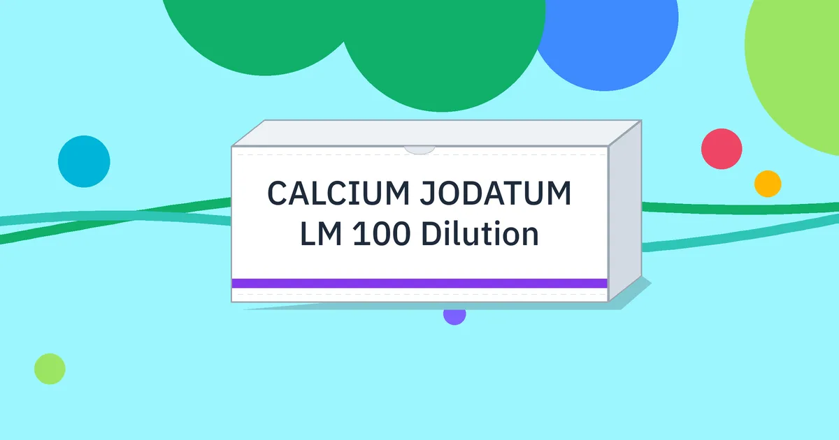 Symbolbild: Packung mit der Aufschrift CALCIUM JODATUM LM 100 Dilution (PZN 12805080) – Verfügbarkeit und Bezug in Apotheken in Frankfurt am Main