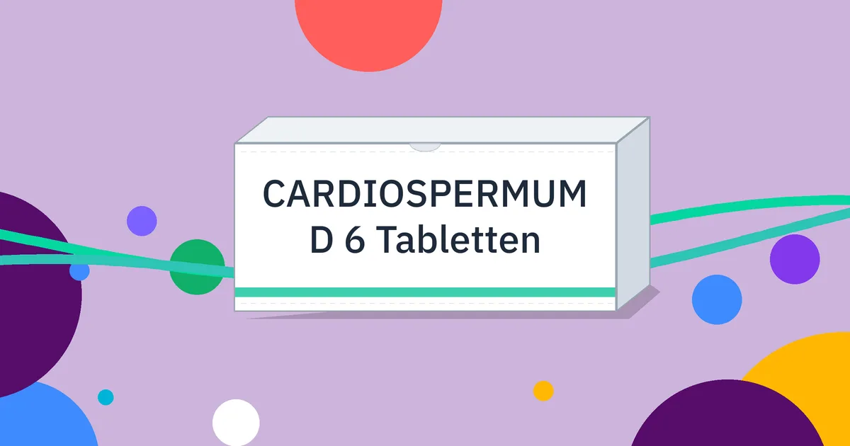 Symbolbild: Packung mit der Aufschrift CARDIOSPERMUM D 6 Tabletten (PZN 03631735) – Verfügbarkeit und Bezug in Apotheken in Frankfurt am Main