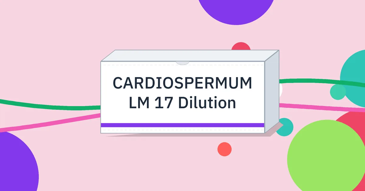 Symbolbild: Packung mit der Aufschrift CARDIOSPERMUM LM 17 Dilution (PZN 12810388) – Verfügbarkeit und Bezug in Apotheken in Frankfurt am Main