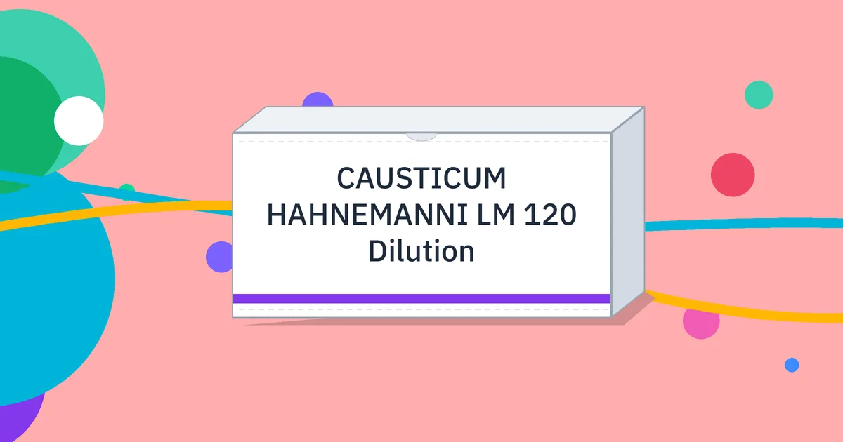 Symbolbild: Packung mit der Aufschrift CAUSTICUM HAHNEMANNI LM 120 Dilution (PZN 12811910) – Verfügbarkeit und Bezug in Apotheken in Frankfurt am Main