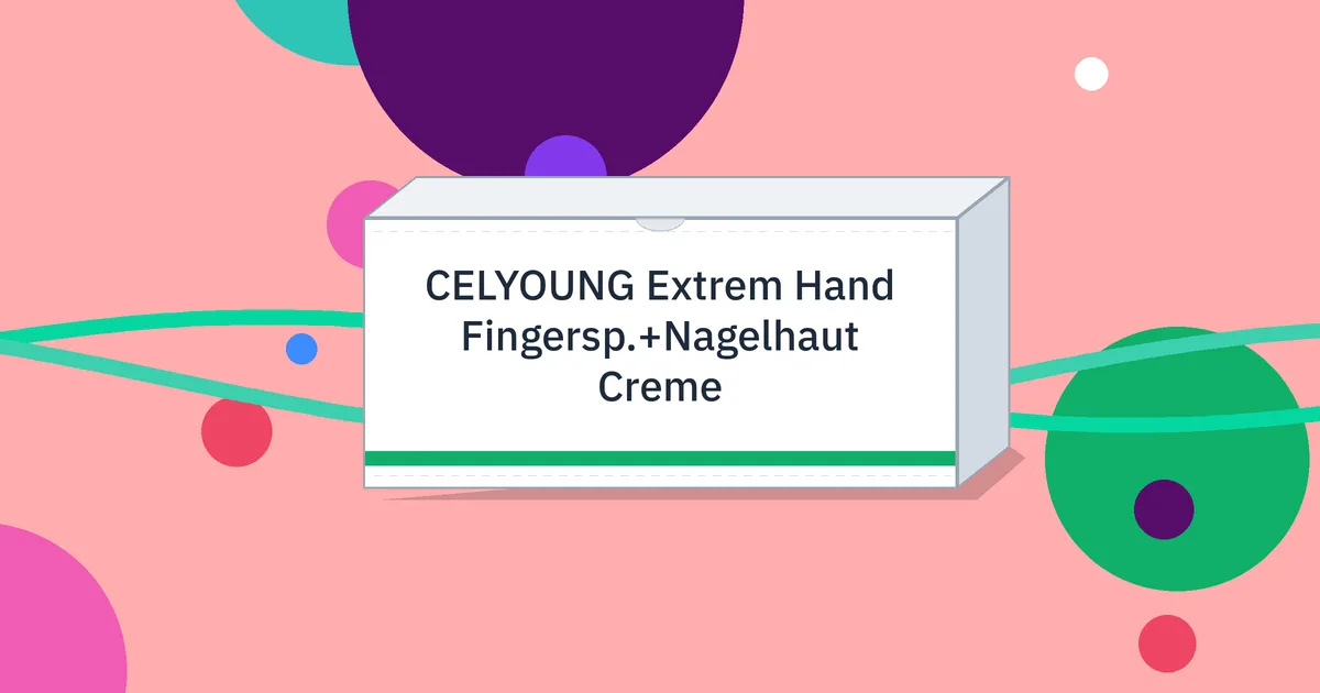 Symbolbild: Packung mit der Aufschrift CELYOUNG Extrem Hand Fingersp.+Nagelhaut Creme (PZN 00392218) – Verfügbarkeit und Bezug in Apotheken in Frankfurt am Main