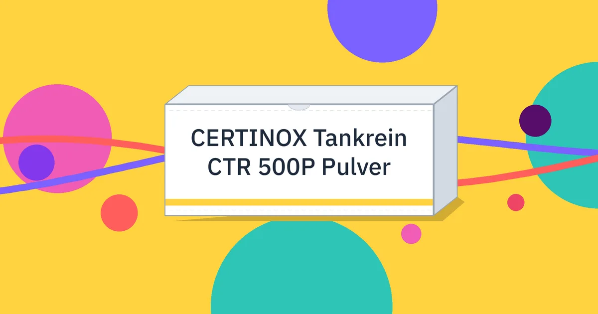 Symbolbild: Packung mit der Aufschrift CERTINOX Tankrein CTR 500P Pulver (PZN 01246536) – Verfügbarkeit und Bezug in Apotheken in Frankfurt am Main