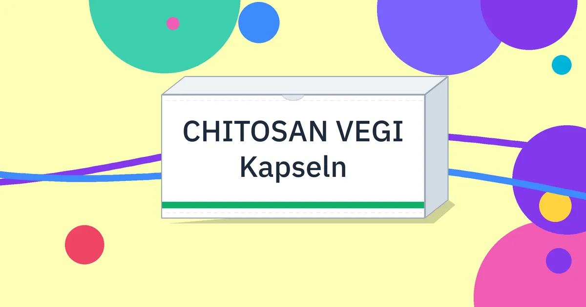 Symbolbild: Packung mit der Aufschrift CHITOSAN VEGI Kapseln (PZN 00594465) – Verfügbarkeit und Bezug in Apotheken in Frankfurt am Main