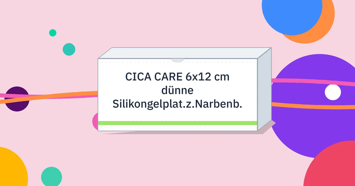Symbolbild: Packung mit der Aufschrift CICA CARE 6x12 cm dünne Silikongelplat.z.Narbenb. (PZN 15302190) – Verfügbarkeit und Bezug in Apotheken in Frankfurt am Main