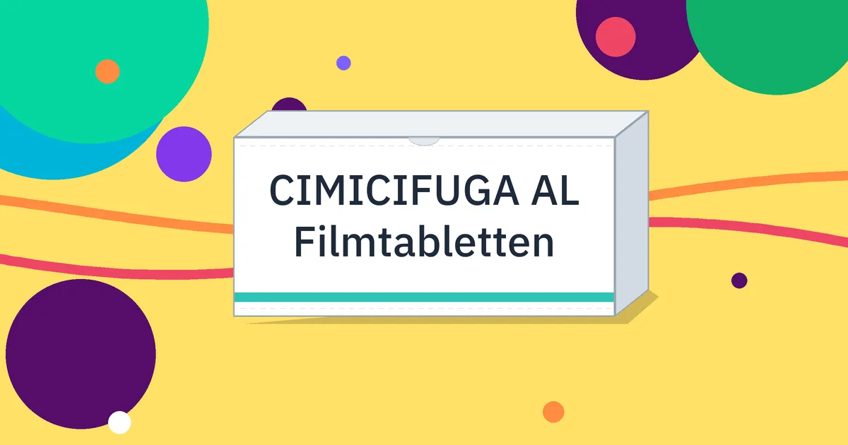 Symbolbild: Packung mit der Aufschrift CIMICIFUGA AL Filmtabletten (PZN 00425082) – Verfügbarkeit und Bezug in Apotheken in Frankfurt am Main