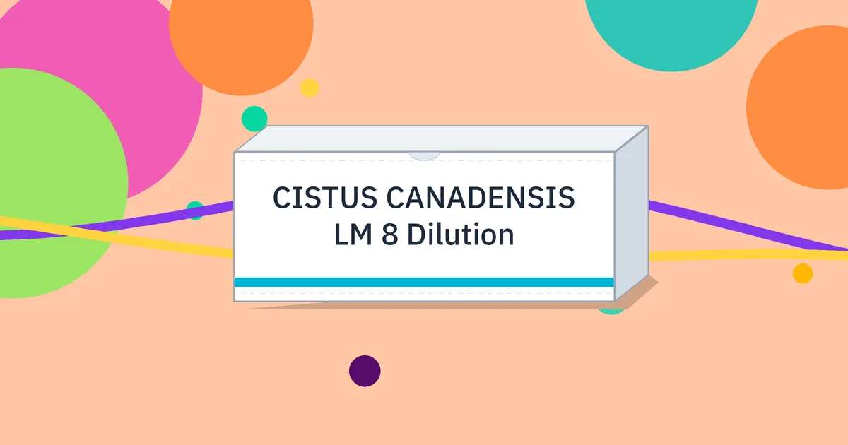 Symbolbild: Packung mit der Aufschrift CISTUS CANADENSIS LM 8 Dilution (PZN 12821245) – Verfügbarkeit und Bezug in Apotheken in Frankfurt am Main