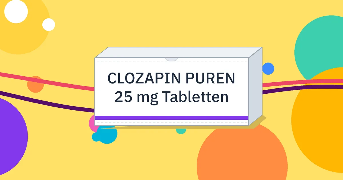 Symbolbild: Packung mit der Aufschrift CLOZAPIN PUREN 25 mg Tabletten (PZN 15237038) – Verfügbarkeit und Bezug in Apotheken in Frankfurt am Main