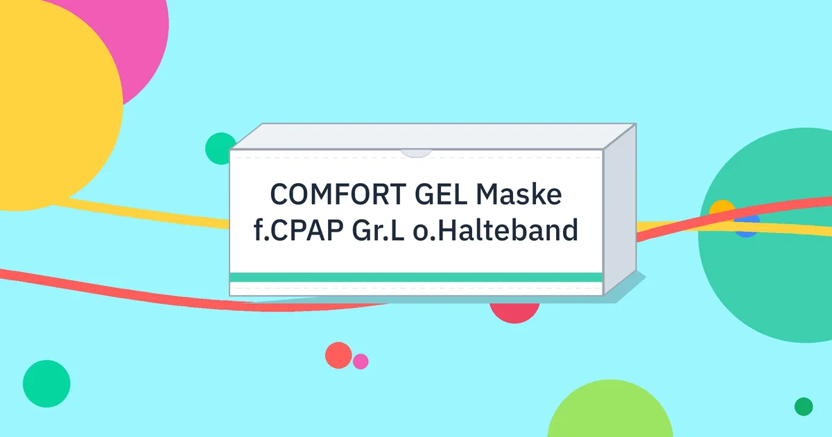 Symbolbild: Packung mit der Aufschrift COMFORT GEL Maske f.CPAP Gr.L o.Halteband (PZN 05560608) – Verfügbarkeit und Bezug in Apotheken in Frankfurt am Main