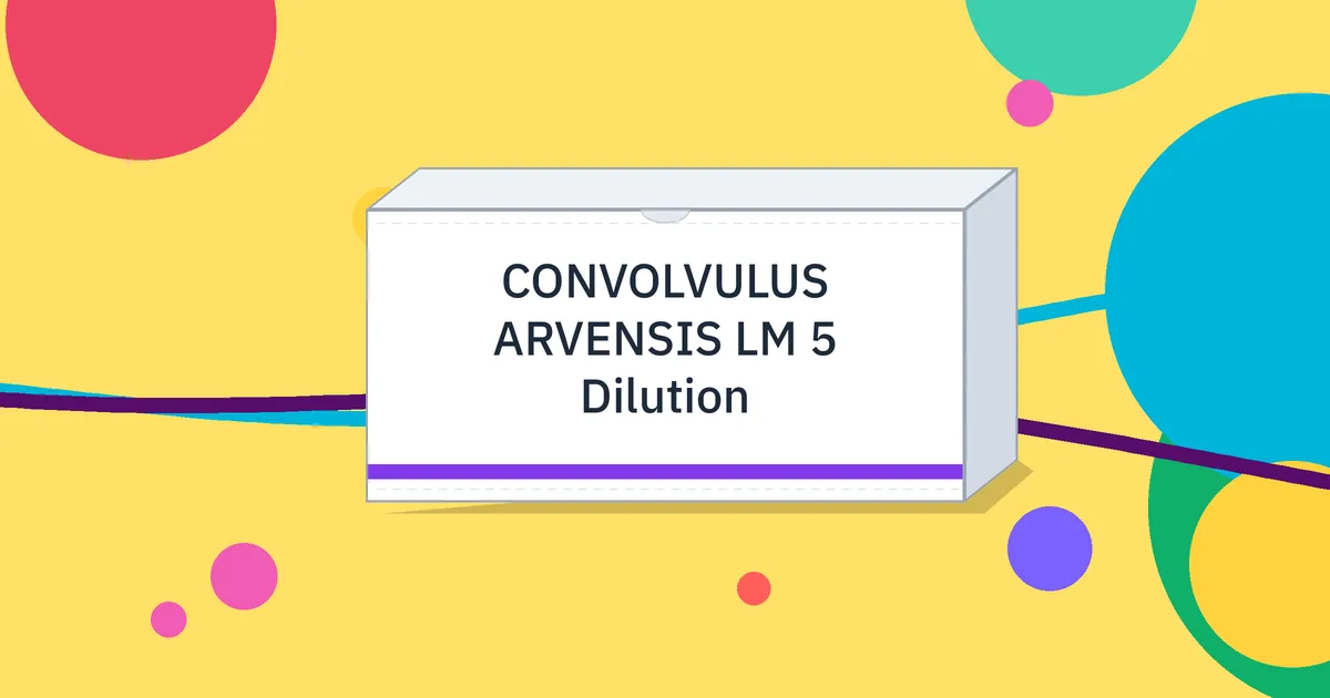 Symbolbild: Packung mit der Aufschrift CONVOLVULUS ARVENSIS LM 5 Dilution (PZN 13450064) – Verfügbarkeit und Bezug in Apotheken in Frankfurt am Main