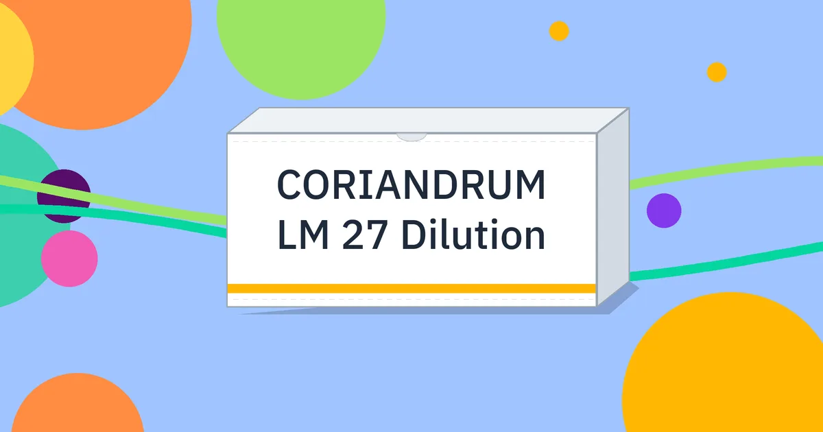 Symbolbild: Packung mit der Aufschrift CORIANDRUM LM 27 Dilution (PZN 12834638) – Verfügbarkeit und Bezug in Apotheken in Frankfurt am Main