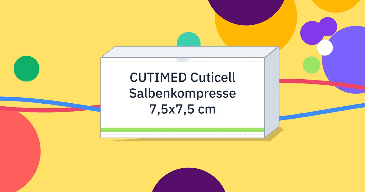 Symbolbild: Packung mit der Aufschrift CUTIMED Cuticell Salbenkompresse 7,5x7,5 cm (PZN 19784955) – Verfügbarkeit und Bezug in Apotheken in Frankfurt am Main