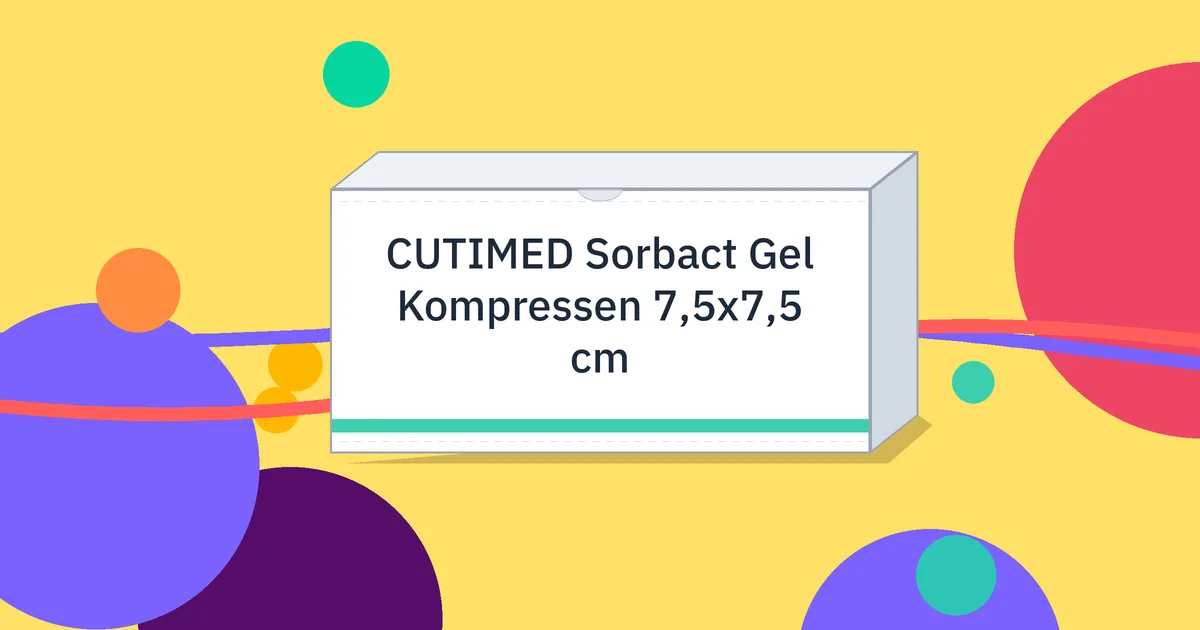 Symbolbild: Packung mit der Aufschrift CUTIMED Sorbact Gel Kompressen 7,5x7,5 cm (PZN 18395401) – Verfügbarkeit und Bezug in Apotheken in Frankfurt am Main