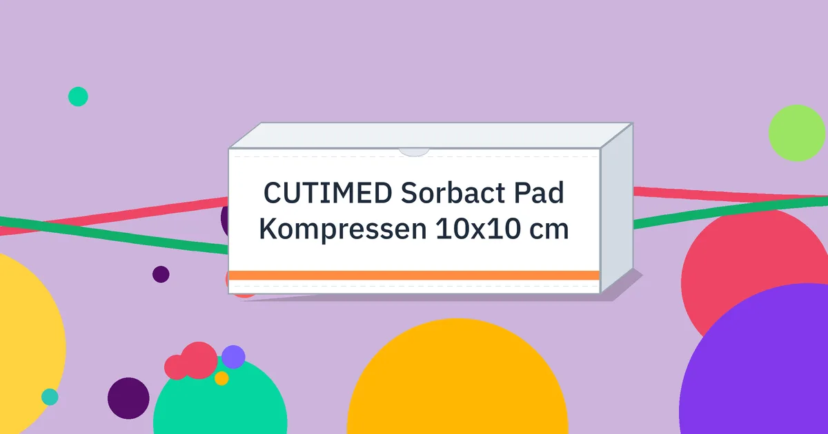 Symbolbild: Packung mit der Aufschrift CUTIMED Sorbact Pad Kompressen 10x10 cm (PZN 20846779) – Verfügbarkeit und Bezug in Apotheken in Frankfurt am Main