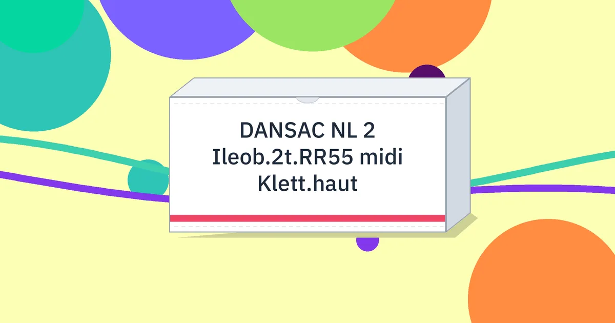 Symbolbild: Packung mit der Aufschrift DANSAC NL 2 Ileob.2t.RR55 midi Klett.haut (PZN 08843643) – Verfügbarkeit und Bezug in Apotheken in Frankfurt am Main