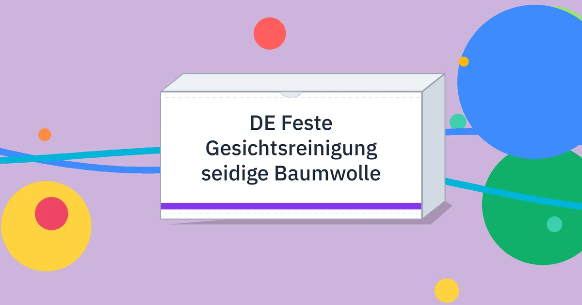 Symbolbild: Packung mit der Aufschrift DE Feste Gesichtsreinigung seidige Baumwolle (PZN 16585095) – Verfügbarkeit und Bezug in Apotheken in Frankfurt am Main