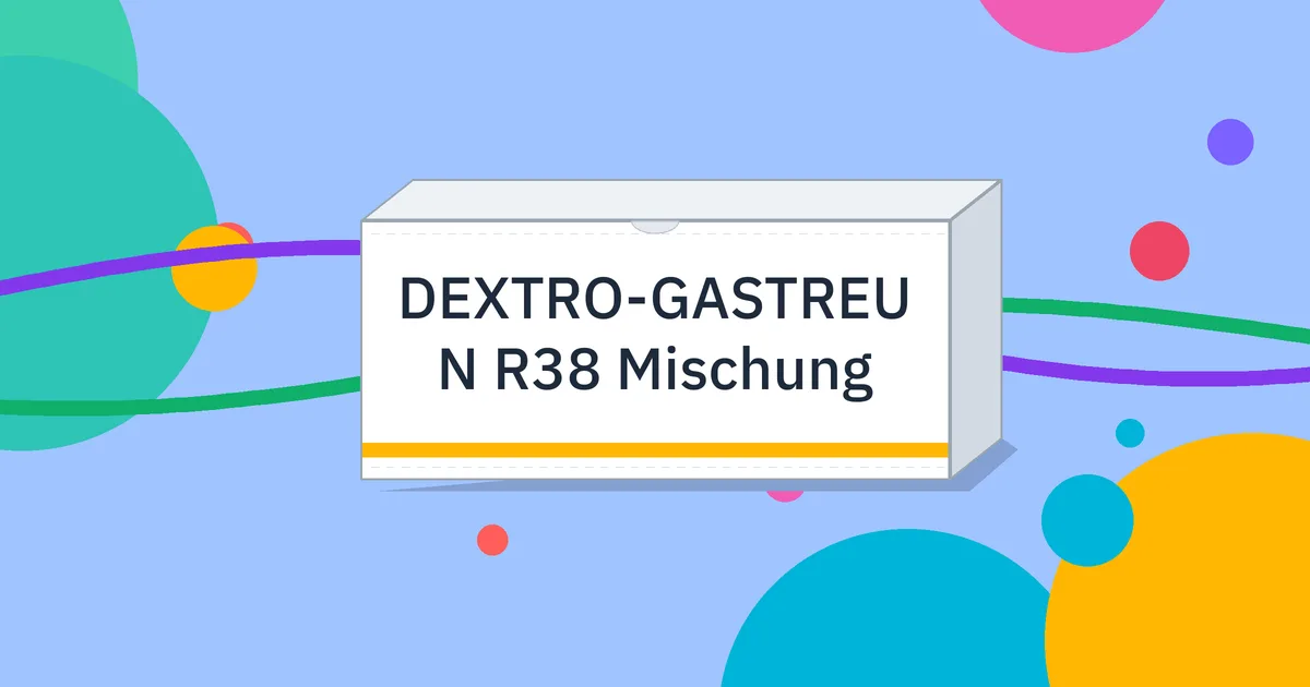 Symbolbild: Packung mit der Aufschrift DEXTRO-GASTREU N R38 Mischung (PZN 04182653) – Verfügbarkeit und Bezug in Apotheken in Frankfurt am Main