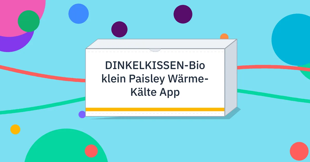 Symbolbild: Packung mit der Aufschrift DINKELKISSEN-Bio klein Paisley Wärme-Kälte App (PZN 11695436) – Verfügbarkeit und Bezug in Apotheken in Frankfurt am Main