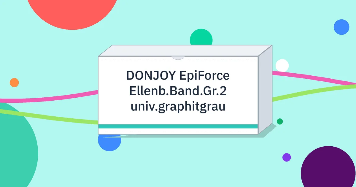 Symbolbild: Packung mit der Aufschrift DONJOY EpiForce Ellenb.Band.Gr.2 univ.graphitgrau (PZN 18668448) – Verfügbarkeit und Bezug in Apotheken in Frankfurt am Main