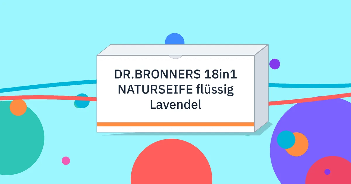 Symbolbild: Packung mit der Aufschrift DR.BRONNERS 18in1 NATURSEIFE flüssig Lavendel (PZN 19241321) – Verfügbarkeit und Bezug in Apotheken in Frankfurt am Main
