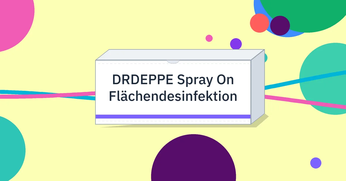 Symbolbild: Packung mit der Aufschrift DRDEPPE Spray On Flächendesinfektion (PZN 18312332) – Verfügbarkeit und Bezug in Apotheken in Frankfurt am Main