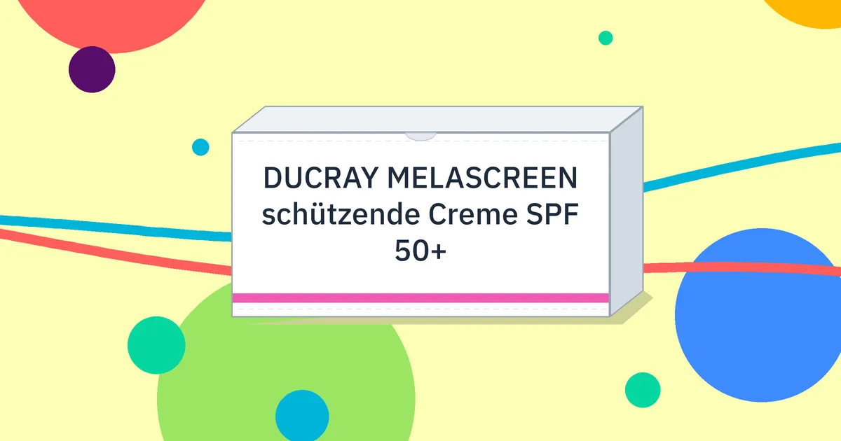 Symbolbild: Packung mit der Aufschrift DUCRAY MELASCREEN schützende Creme SPF 50+ (PZN 18001833) – Verfügbarkeit und Bezug in Apotheken in Frankfurt am Main