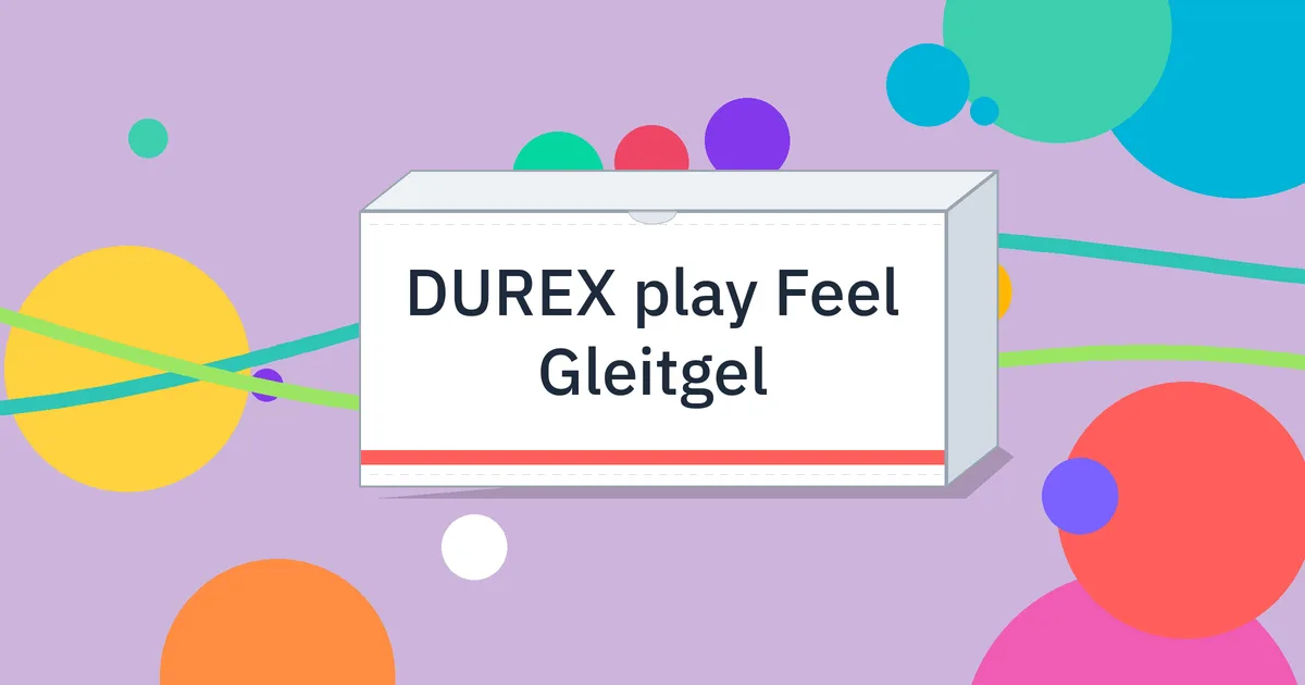 Symbolbild: Packung mit der Aufschrift DUREX play Feel Gleitgel (PZN 01823152) – Verfügbarkeit und Bezug in Apotheken in Frankfurt am Main