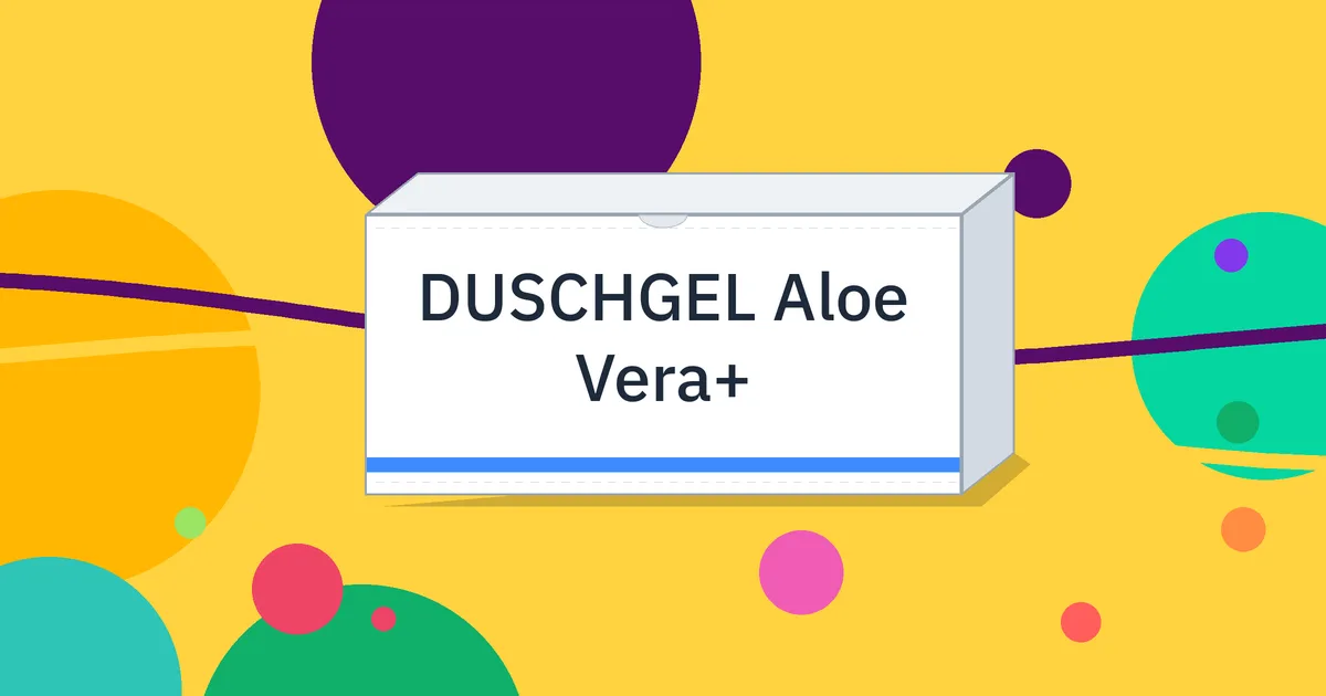 Symbolbild: Packung mit der Aufschrift DUSCHGEL Aloe Vera+ (PZN 17427984) – Verfügbarkeit und Bezug in Apotheken in Frankfurt am Main